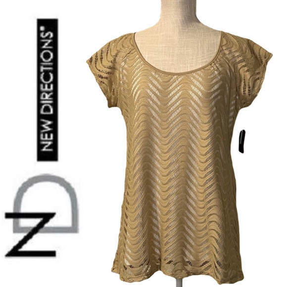 new directions | Tops | New New Directions Womens Tan Lace Top With ...